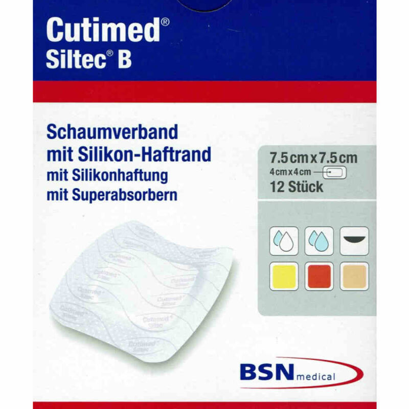 Cutimed Siltec B 7,5 x 7,5 cm (12 Stk) - ARDMED